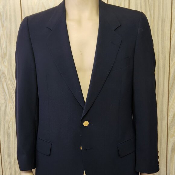 Valentino | Suits & Blazers | Valentino Mens Blazer 4r Navy Gold Buttons Vintage 990s | Poshmark
